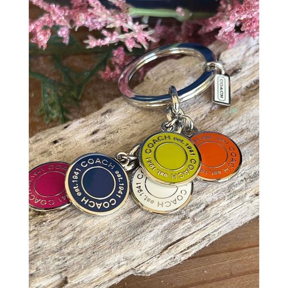 Coach | Accessories | Heritage Enamelgems Coach Silver Key Chain Fob ...